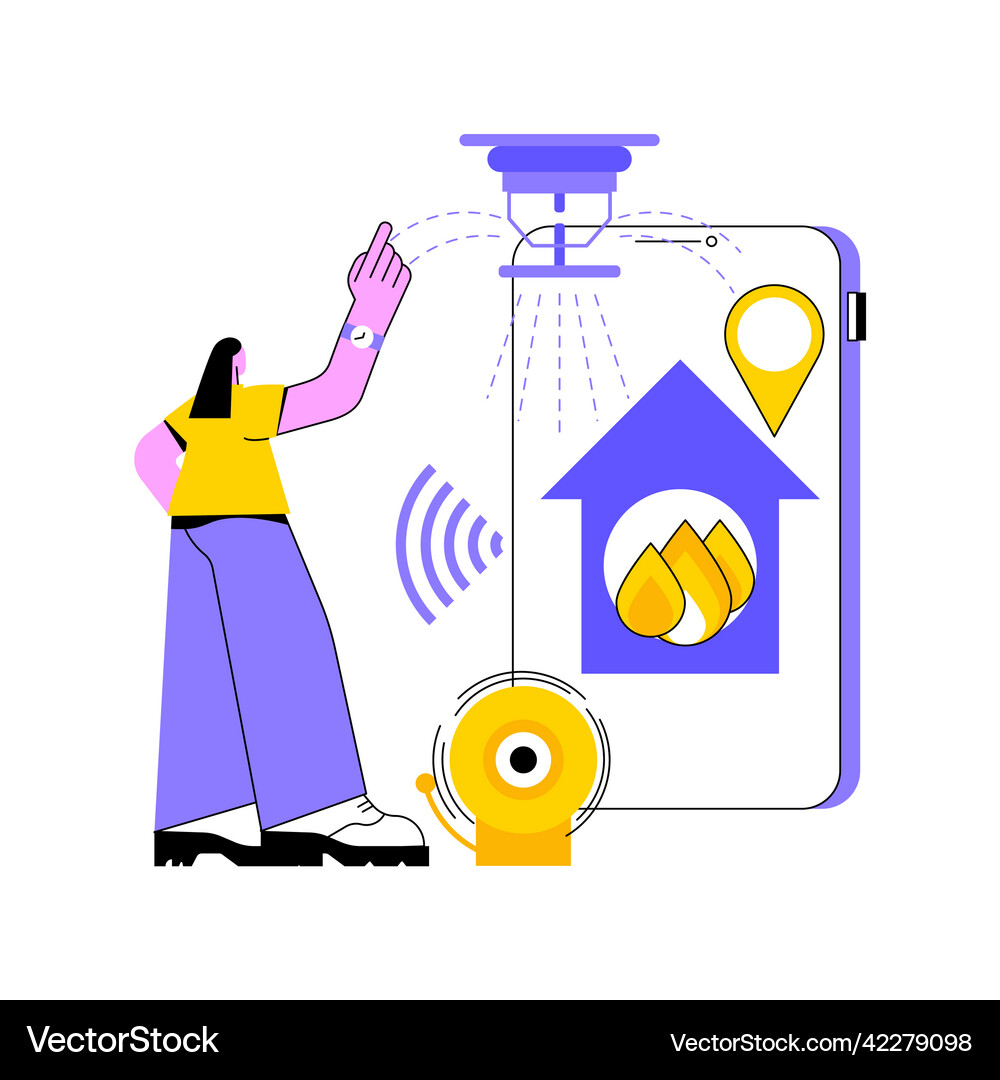 Fire alarm system abstract concept Royalty Free Vector Image