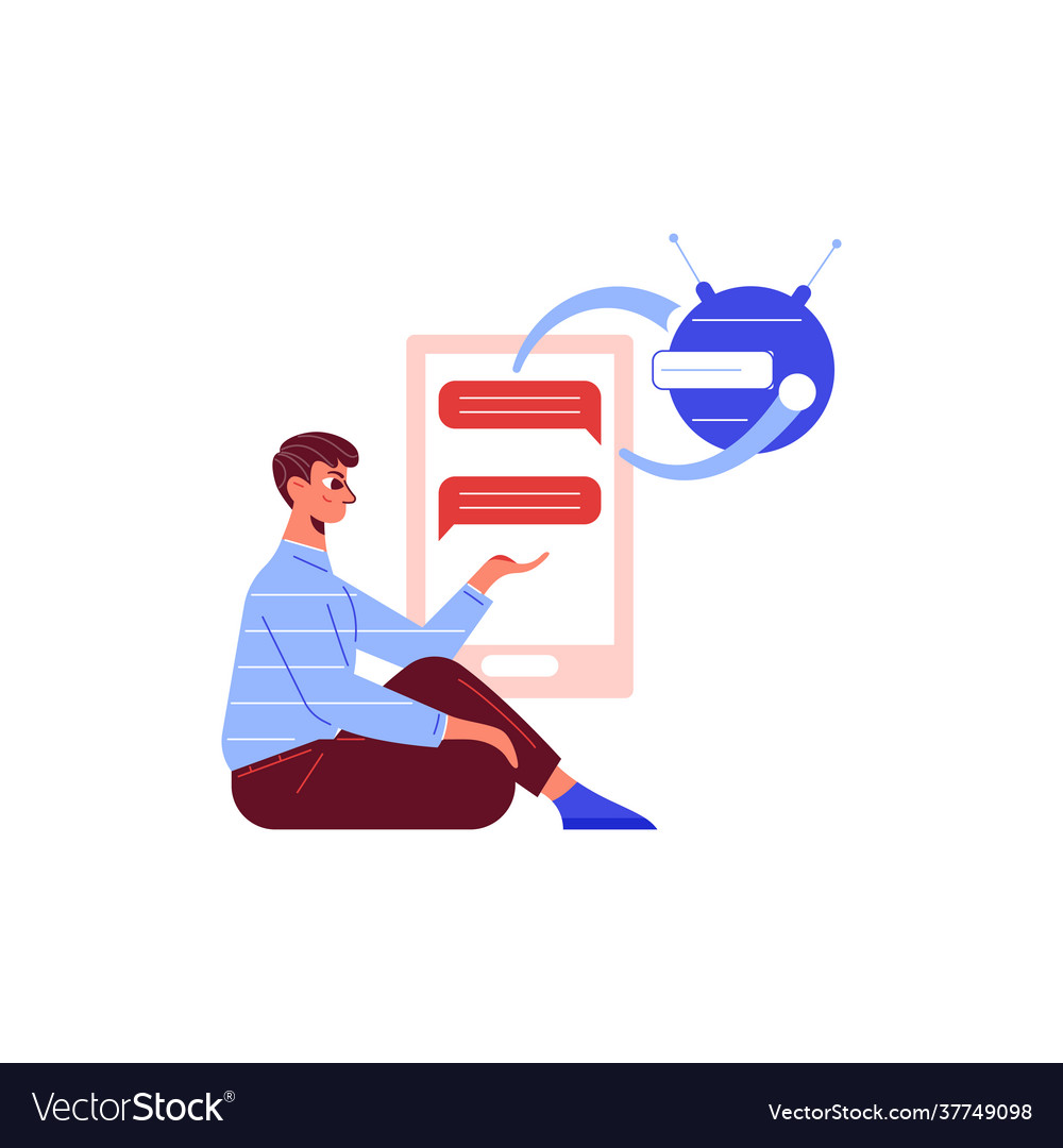 Flat chatbot Royalty Free Vector Image - VectorStock