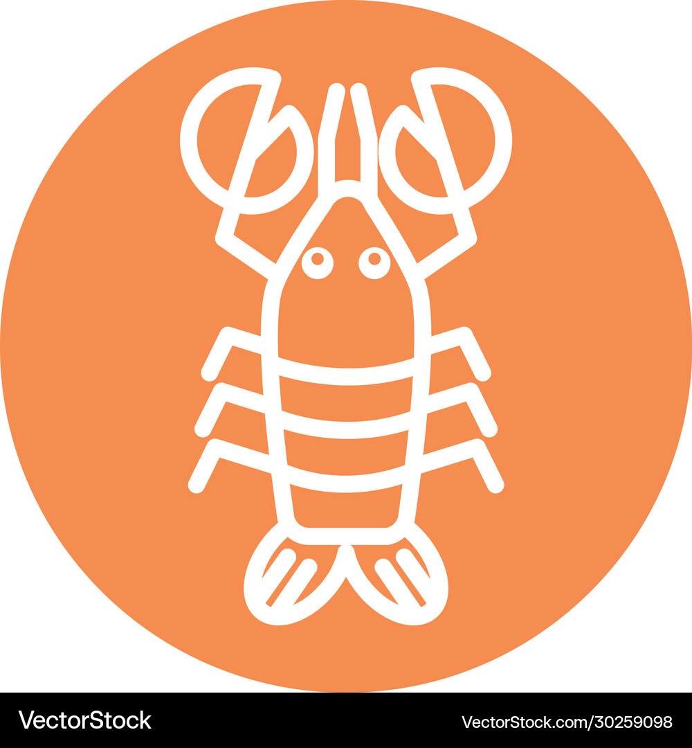 Isolated lobster line block style icon Royalty Free Vector