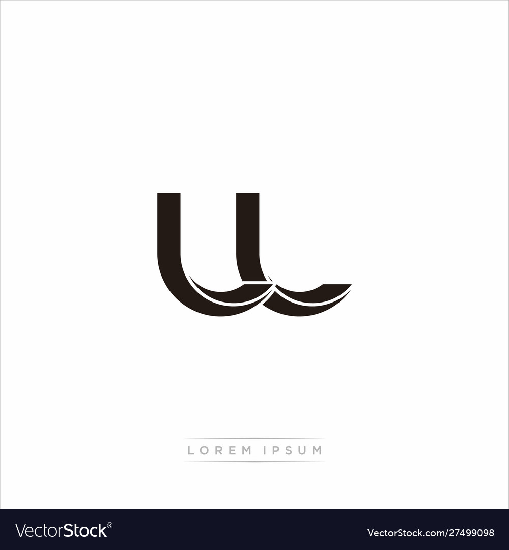 Ll initial letter split lowercase modern monogram Vector Image