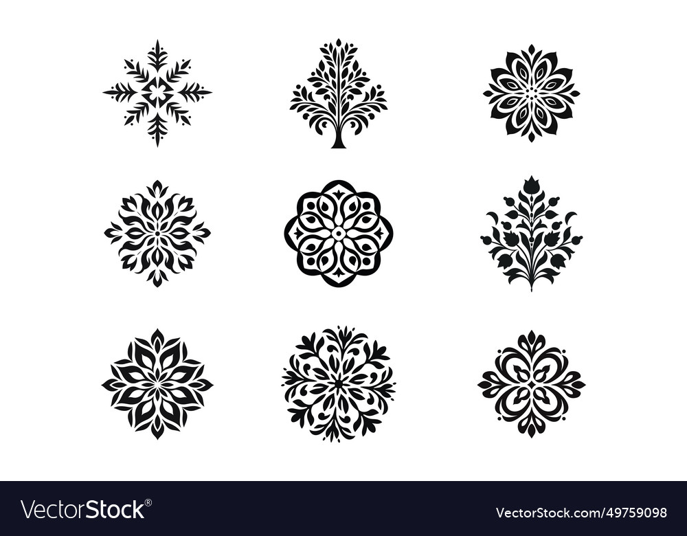 Middle pattern silhouette Royalty Free Vector Image