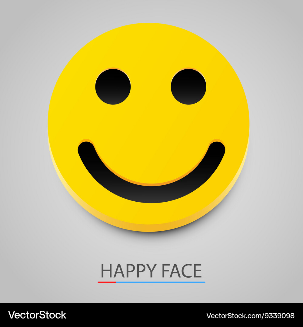 Modern yellow laughing happy smile Royalty Free Vector Image