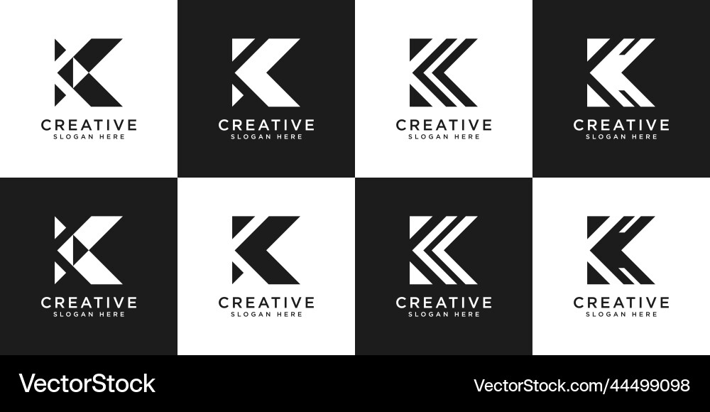 Set of initials letter k abstract logo design Vector Image