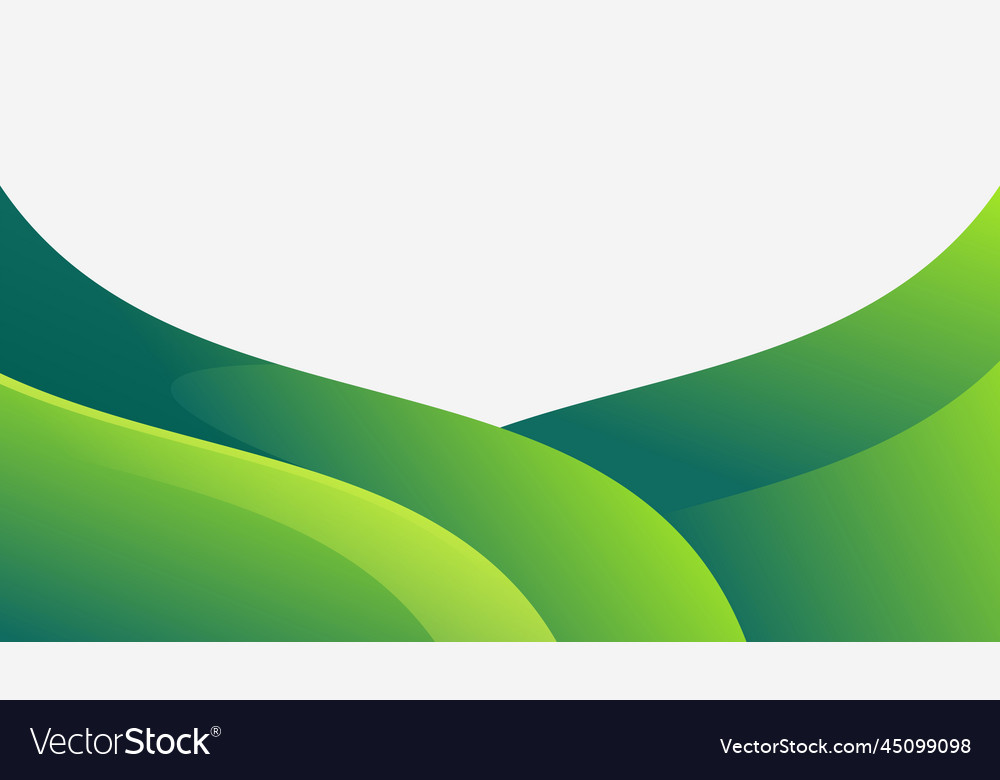 Wave green gradient background abstract design Vector Image