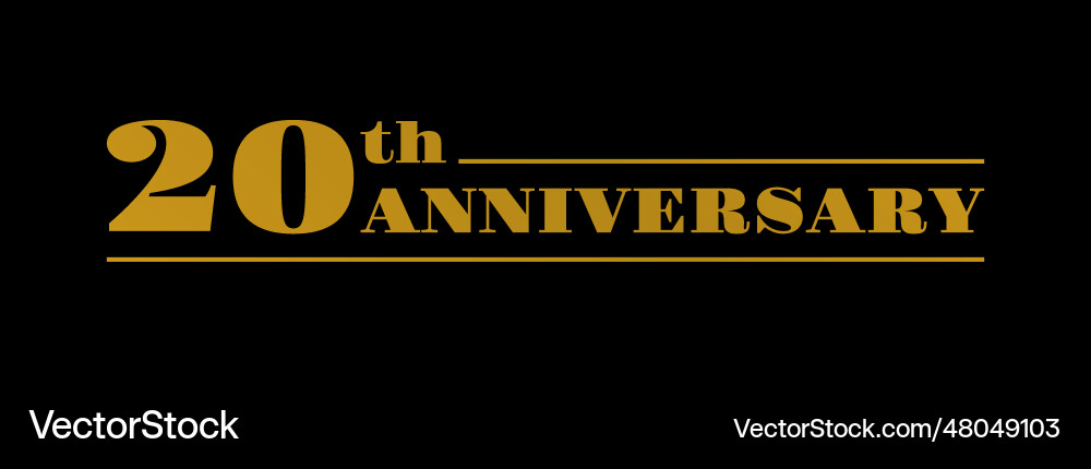 20th anniversary icon or logo 20 years text Vector Image