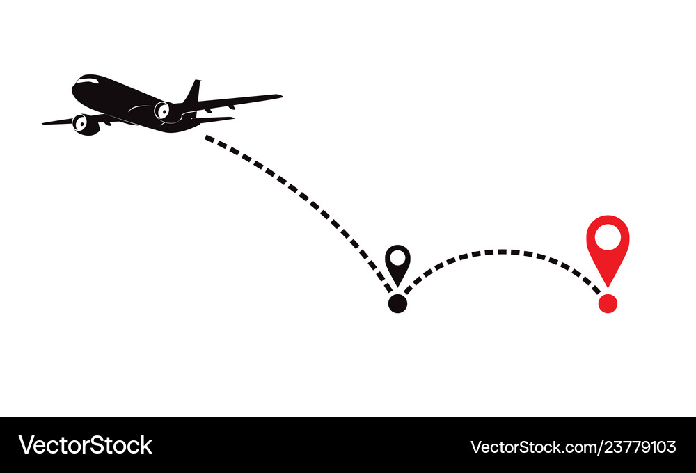 Airplane fligth route or air plane destination Vector Image