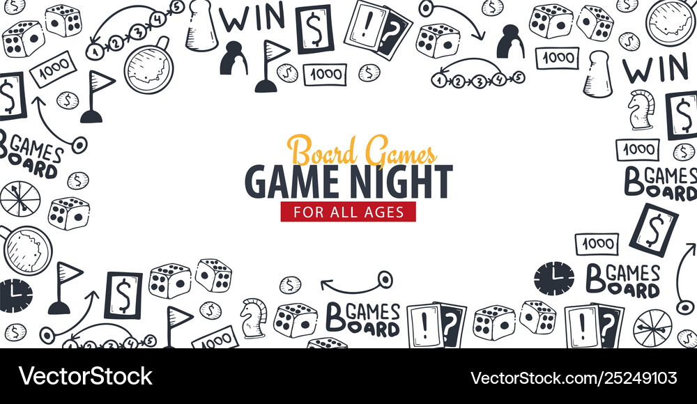 Board games banners for all ages hand draw Vector Image