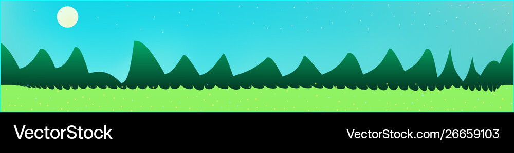 Cyan sky and mountains landscape Royalty Free Vector Image