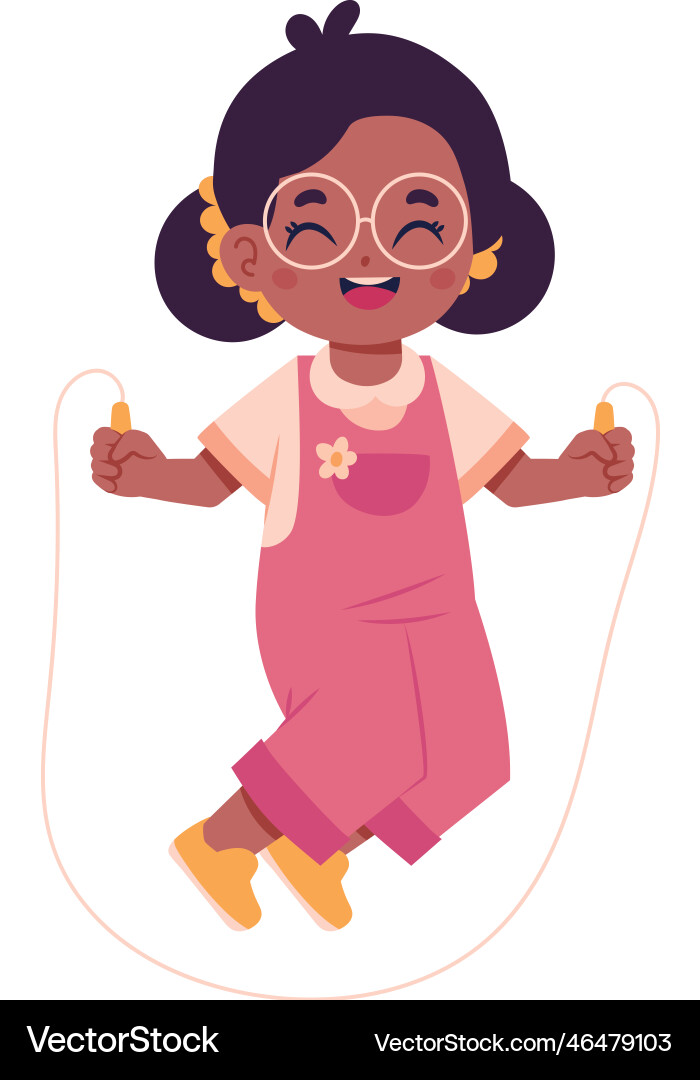Girl with jump rope Royalty Free Vector Image - VectorStock