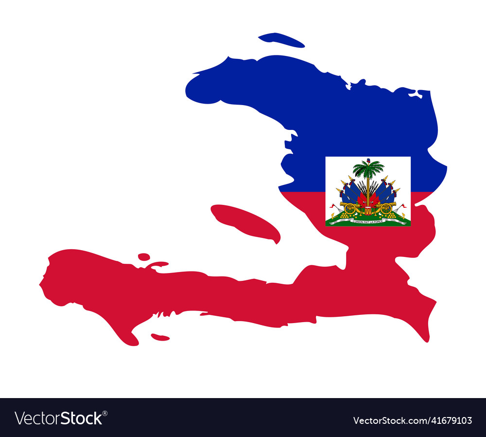 Haiti flag national north america emblem map icon Vector Image