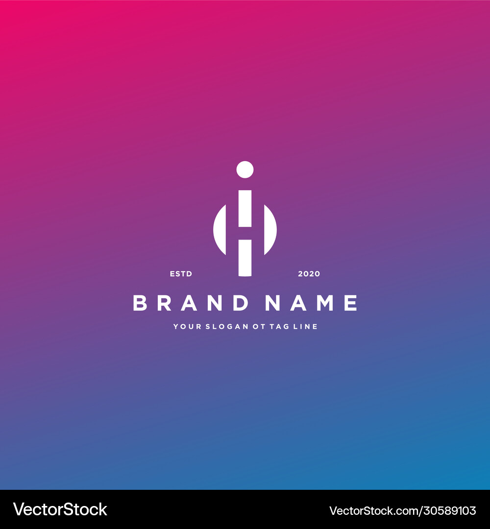 Letter hi logo design Royalty Free Vector Image