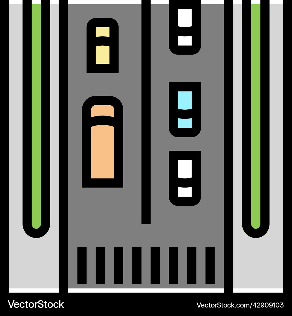 Local street color icon Royalty Free Vector Image