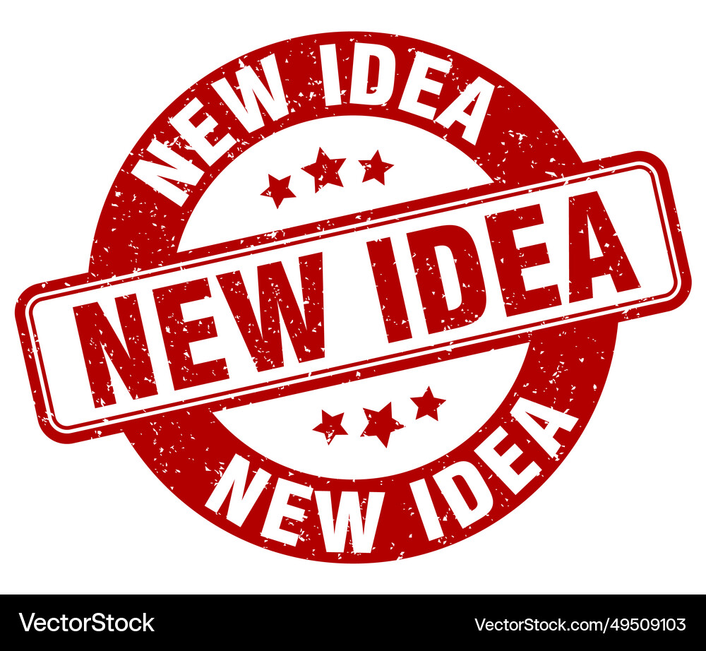 New idea stamp label round grunge sign Royalty Free Vector