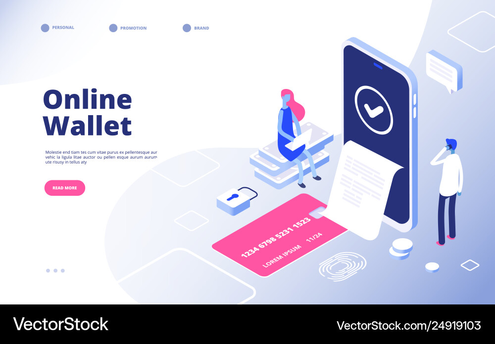 Online wallet internet payment money transactions Vector Image