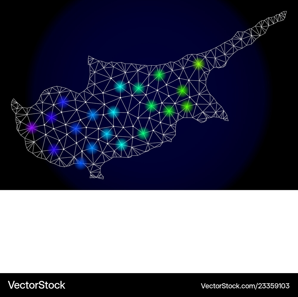 Polygonal wire frame mesh map of cyprus island Vector Image