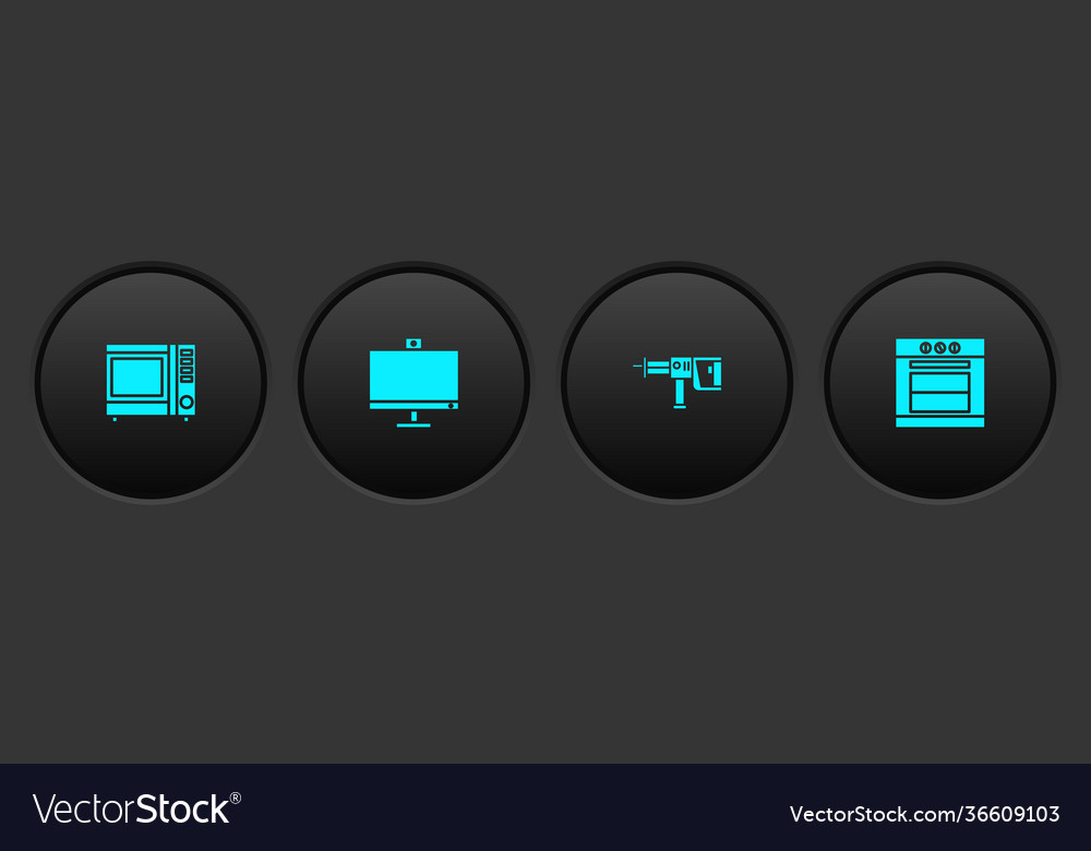 Set microwave oven computer monitor rotary Vector Image Set microwave oven computer monitor rotary Vector Image