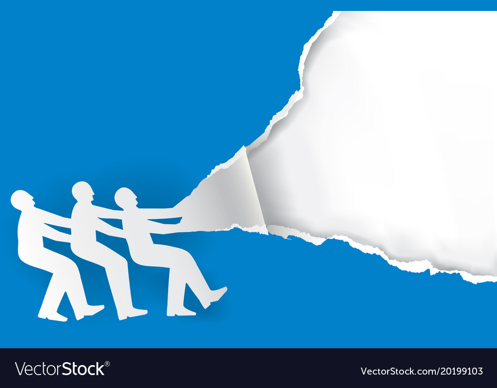 Team work torn paper concept Royalty Free Vector Image