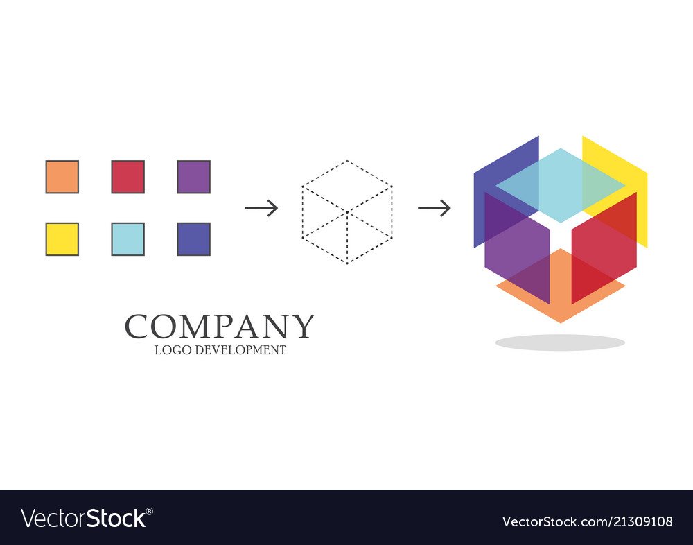 Abstract geometric logo development Royalty Free Vector