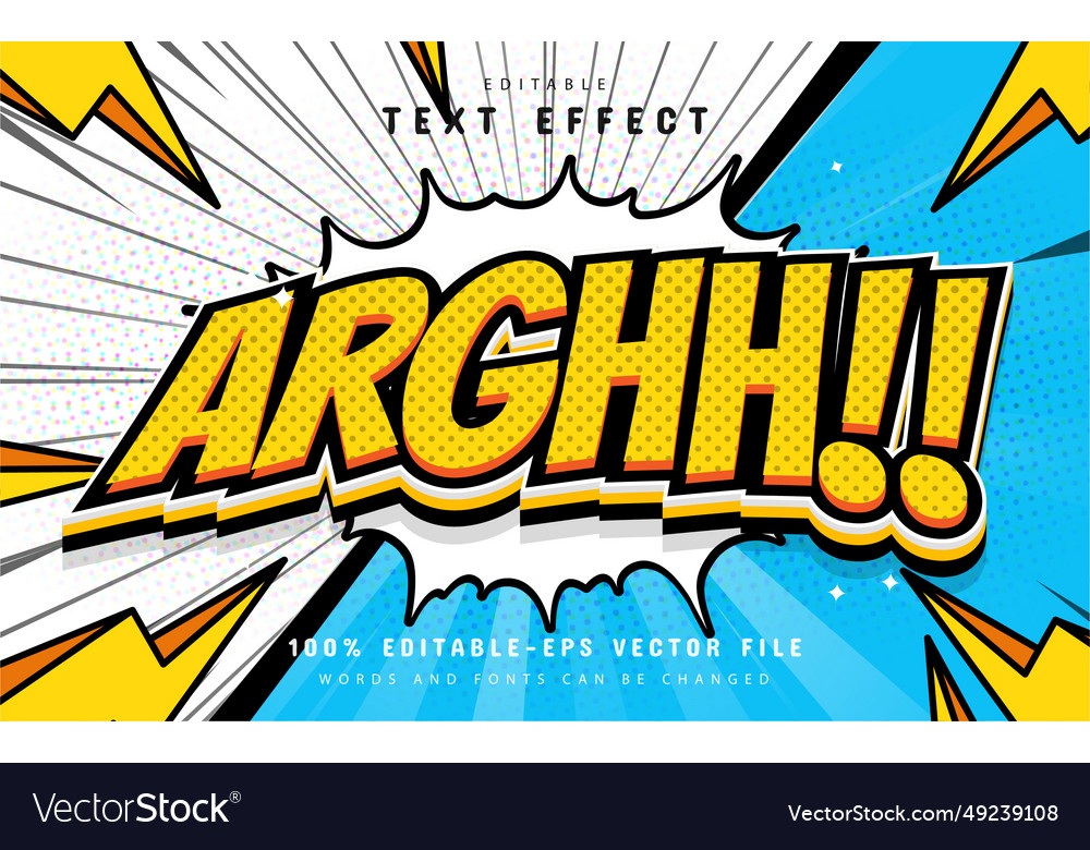 Comic Style Text Effect Editable Royalty Free Vector Image