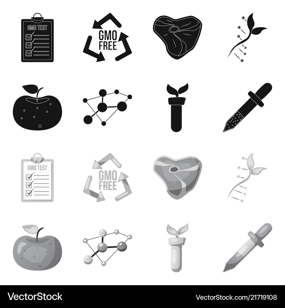 Isolated object genetic and plant symbol set Vector Image