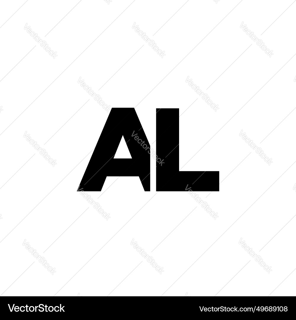Letter a and l al logo design template minimal Vector Image