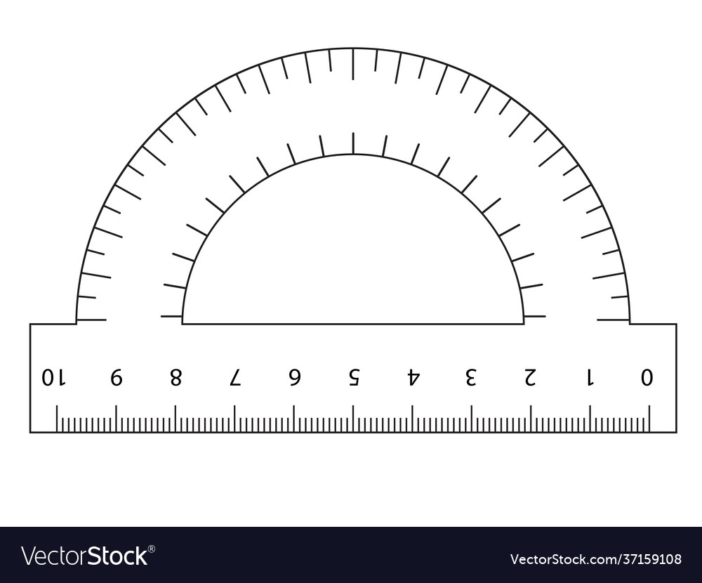 Measuring tool protractor Royalty Free Vector Image