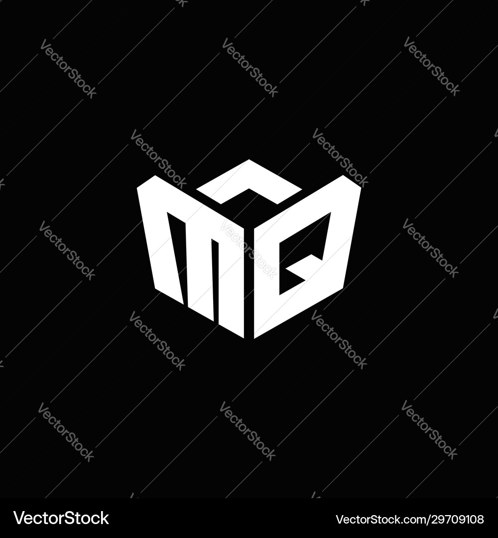 Mq logo monogram with emblem style ribbon design Vector Image