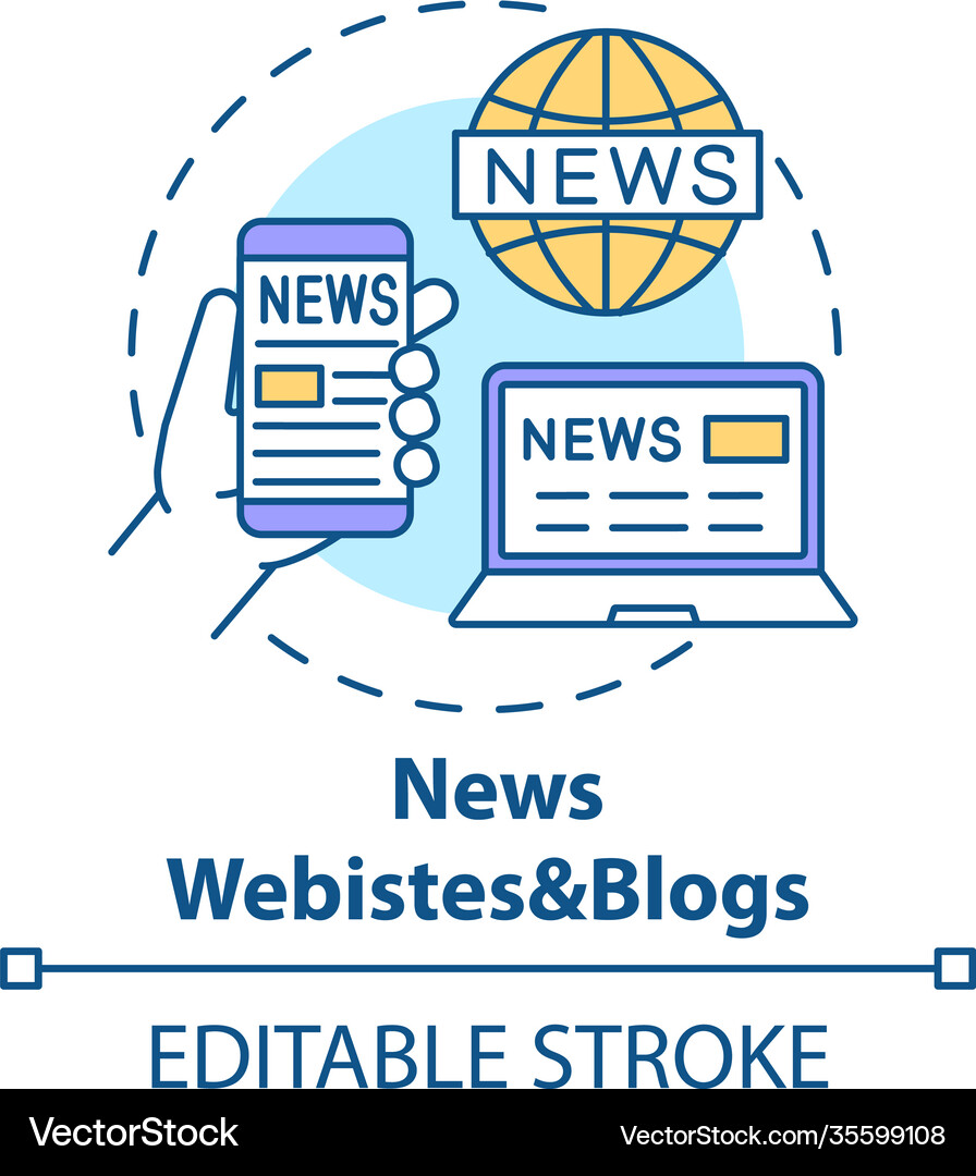 News websites and blogs concept icon Royalty Free Vector