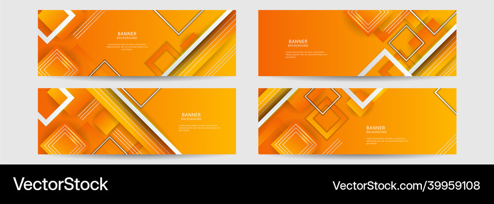 Orange abstract banner background business Vector Image