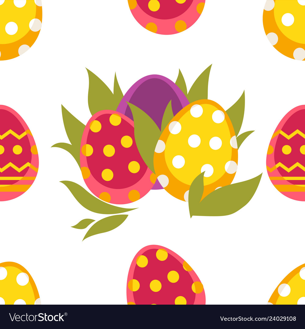 Spring easter seamless pattern Royalty Free Vector Image