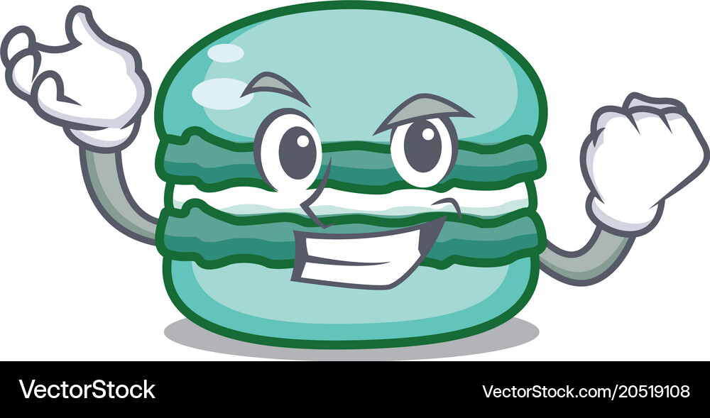 Successful macaron character cartoon style Vector Image