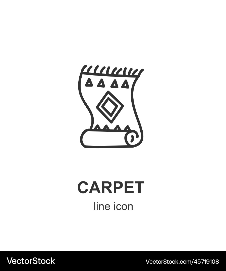 Turkish carpet sign thin line icon emblem concept Vector Image