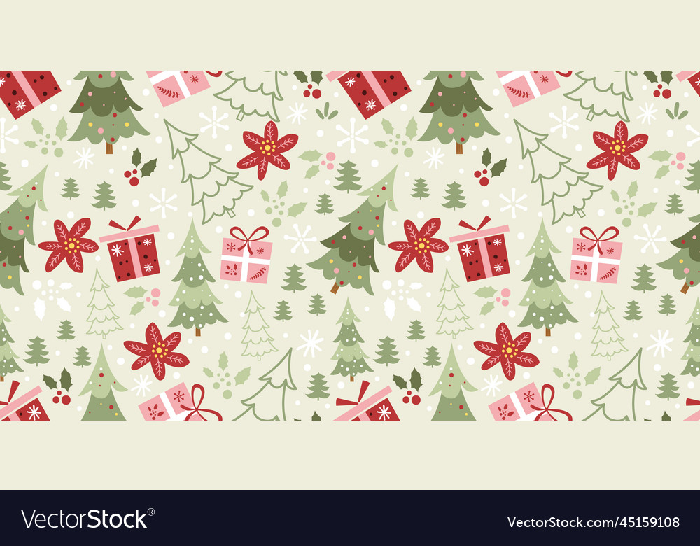 Winter and christmas themed seamless pattern Vector Image