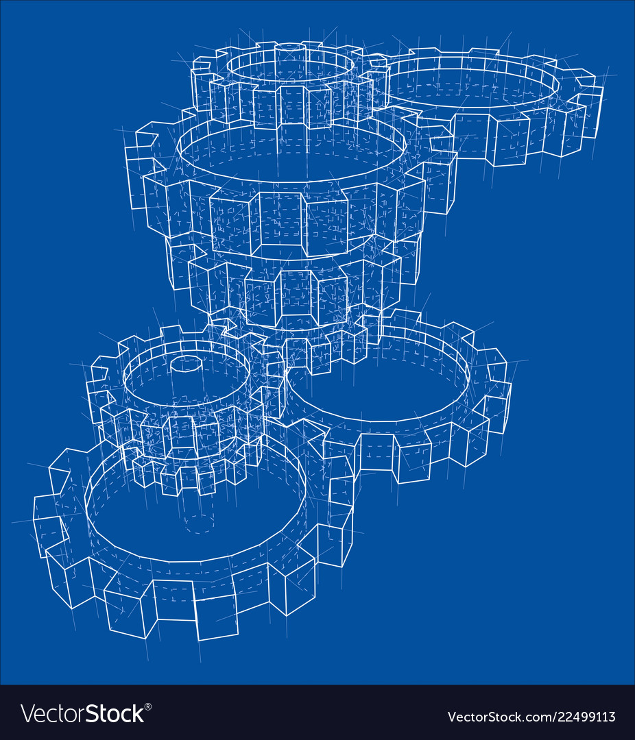 3d gears Royalty Free Vector Image - VectorStock