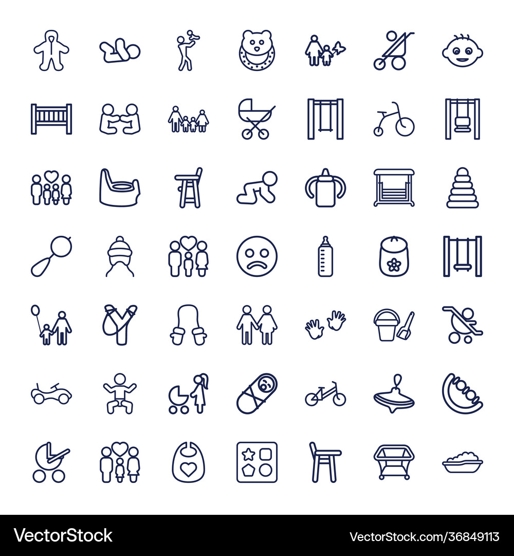 49 kid icons Royalty Free Vector Image - VectorStock