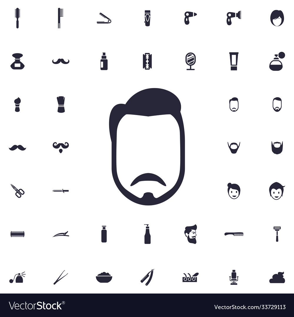 Beard icon Royalty Free Vector Image - VectorStock