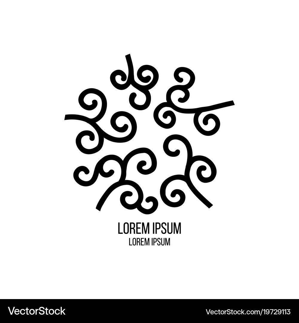 Black twirl logo Royalty Free Vector Image - VectorStock