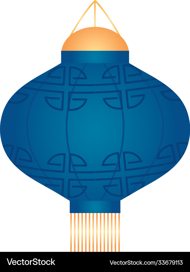 Blue chinese lantern icon detailed style Vector Image