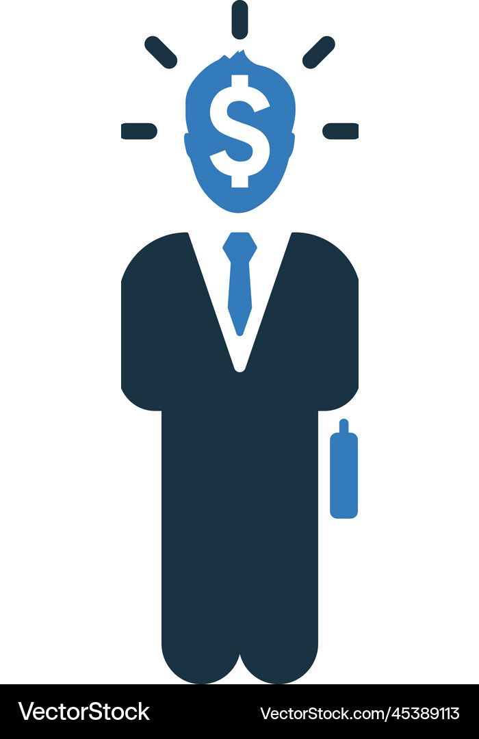 Businessman enterprising entrepreneur icon Vector Image