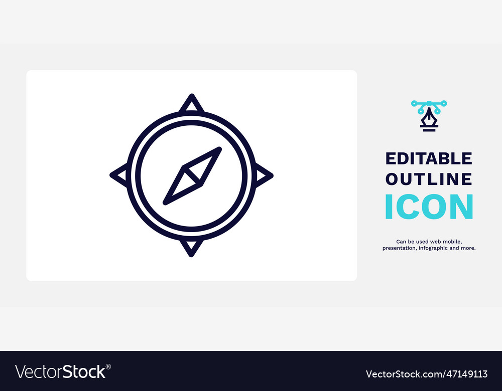 Cardinal points icon thin line points Royalty Free Vector