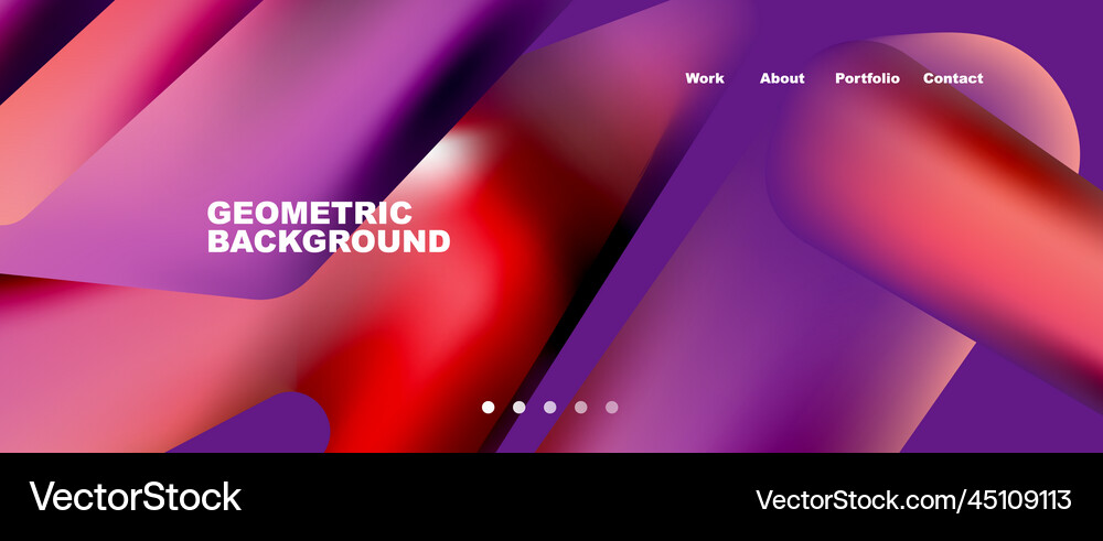 Colorful geometric background landing page Vector Image