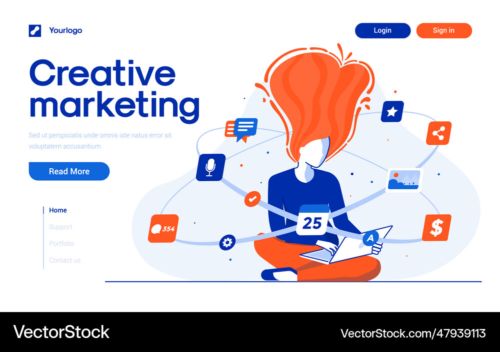 Flat modern design of creative marketing Vector Image