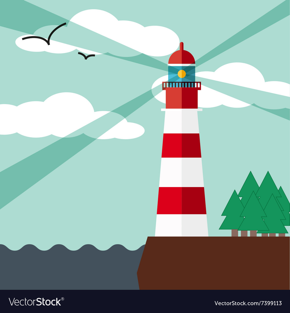 Flat red beacon Royalty Free Vector Image - VectorStock