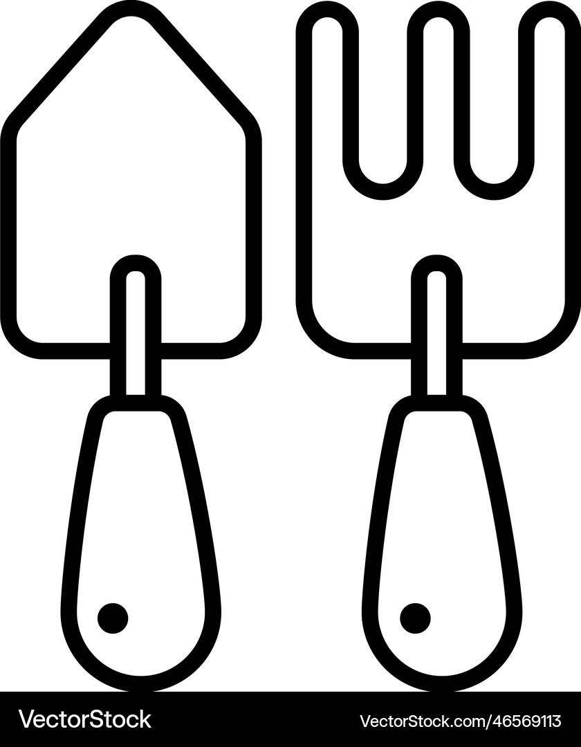 Gardening tools outline icon style illust Vector Image