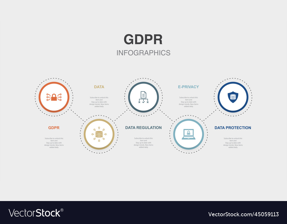 Gdpr data regulation e-privacy Royalty Free Vector Image
