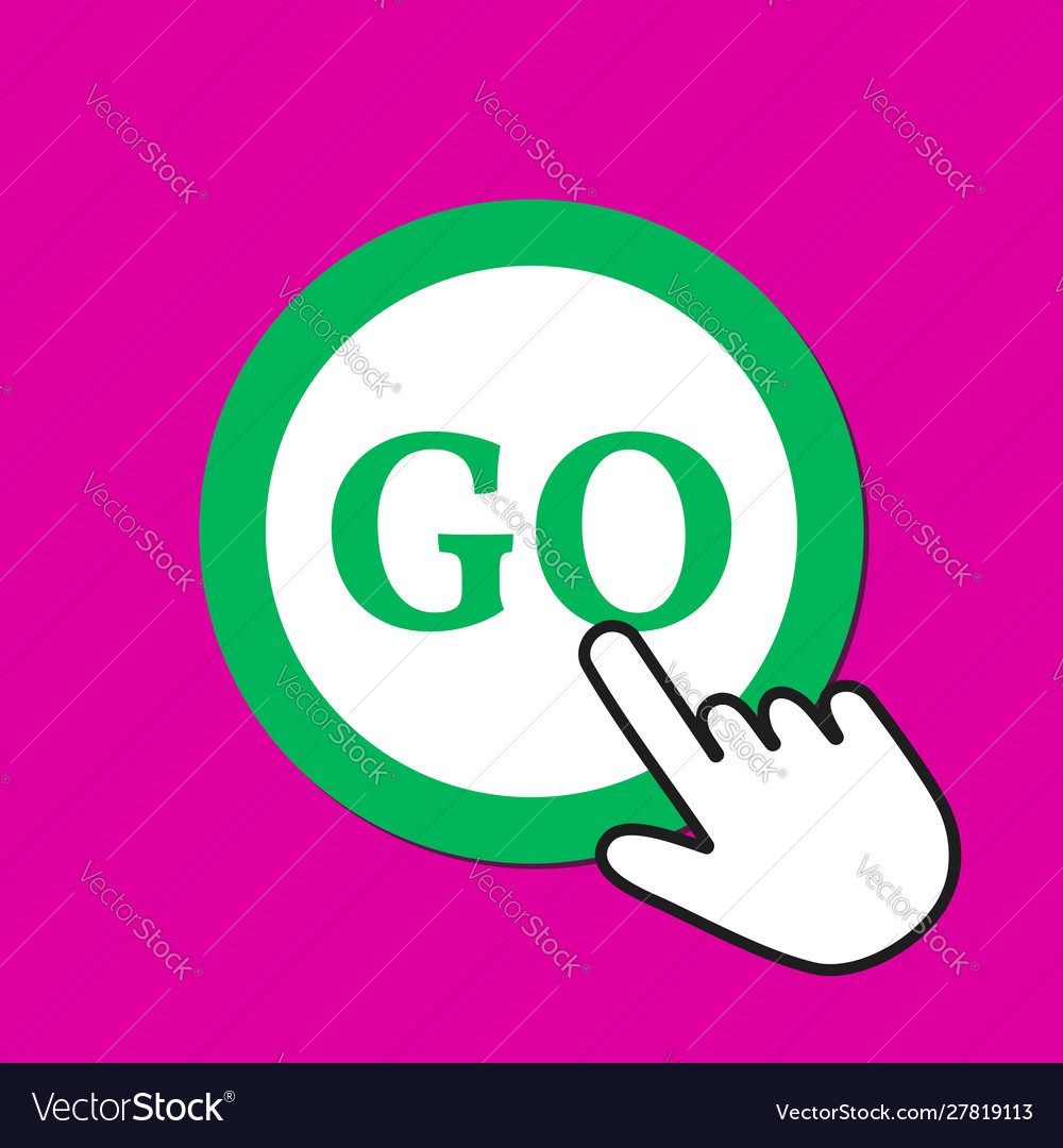 Go icon start concept hand mouse cursor clicks Vector Image
