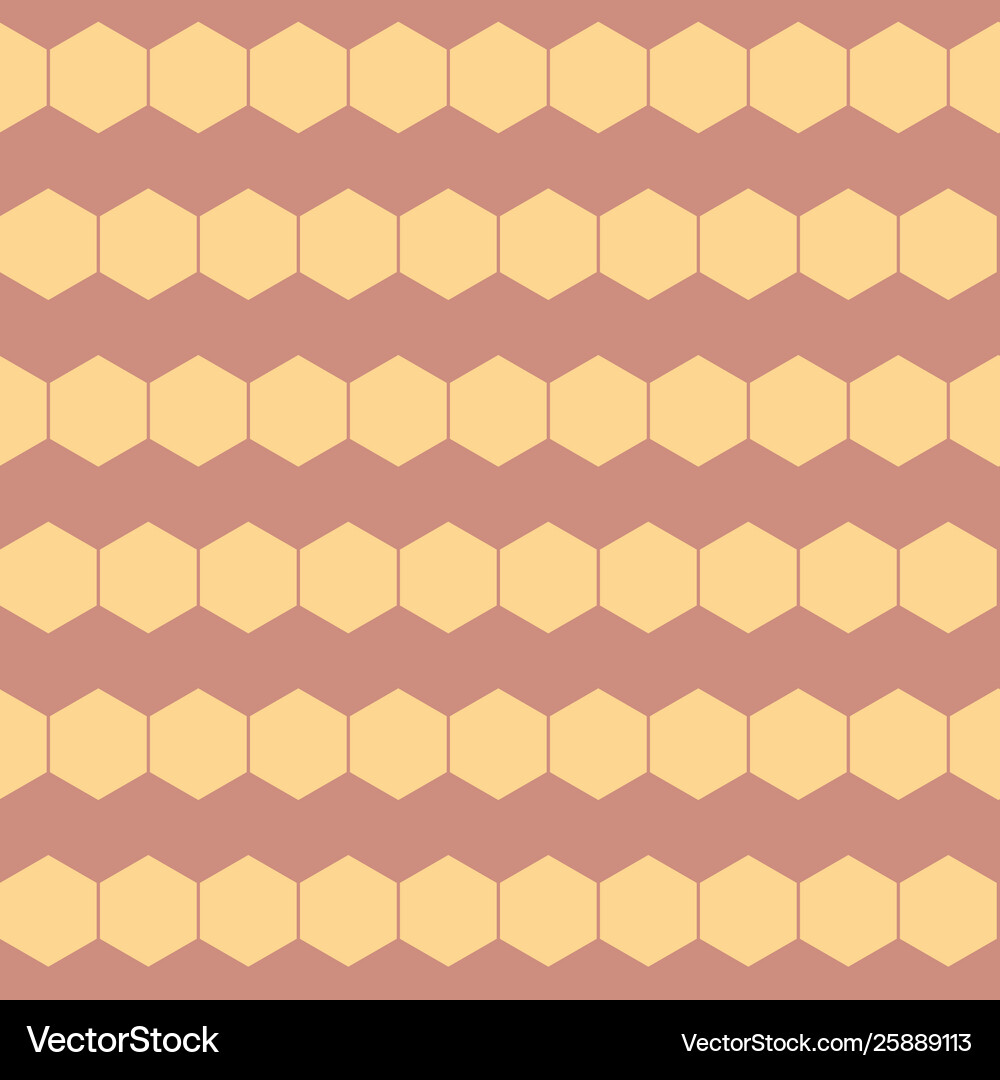 Honeycomb stripes on pastel copper seamless Vector Image