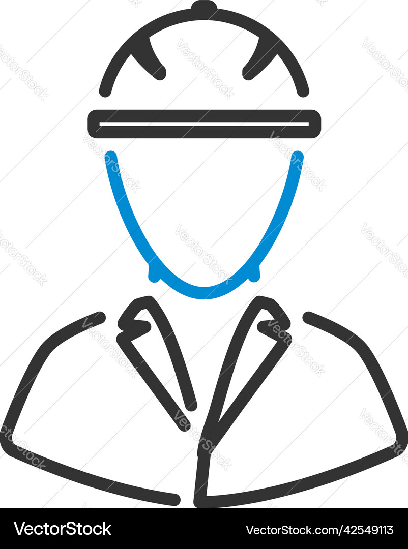 Icon of construction worker head in helmet Vector Image