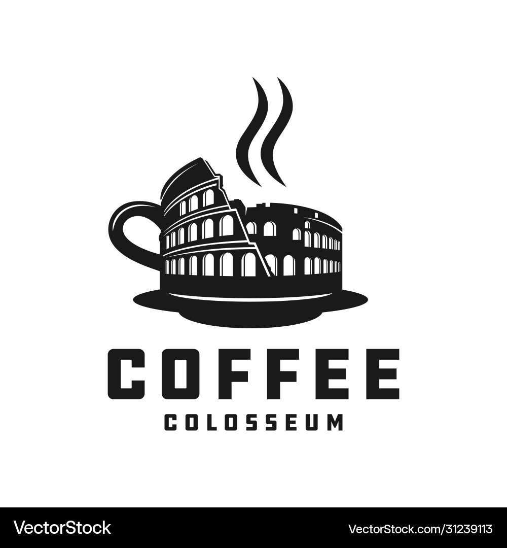 Italian colosseum coffee logo Royalty Free Vector Image