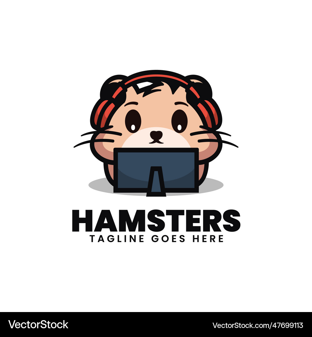 Logo hamsters mascot cartoon style Royalty Free Vector Image